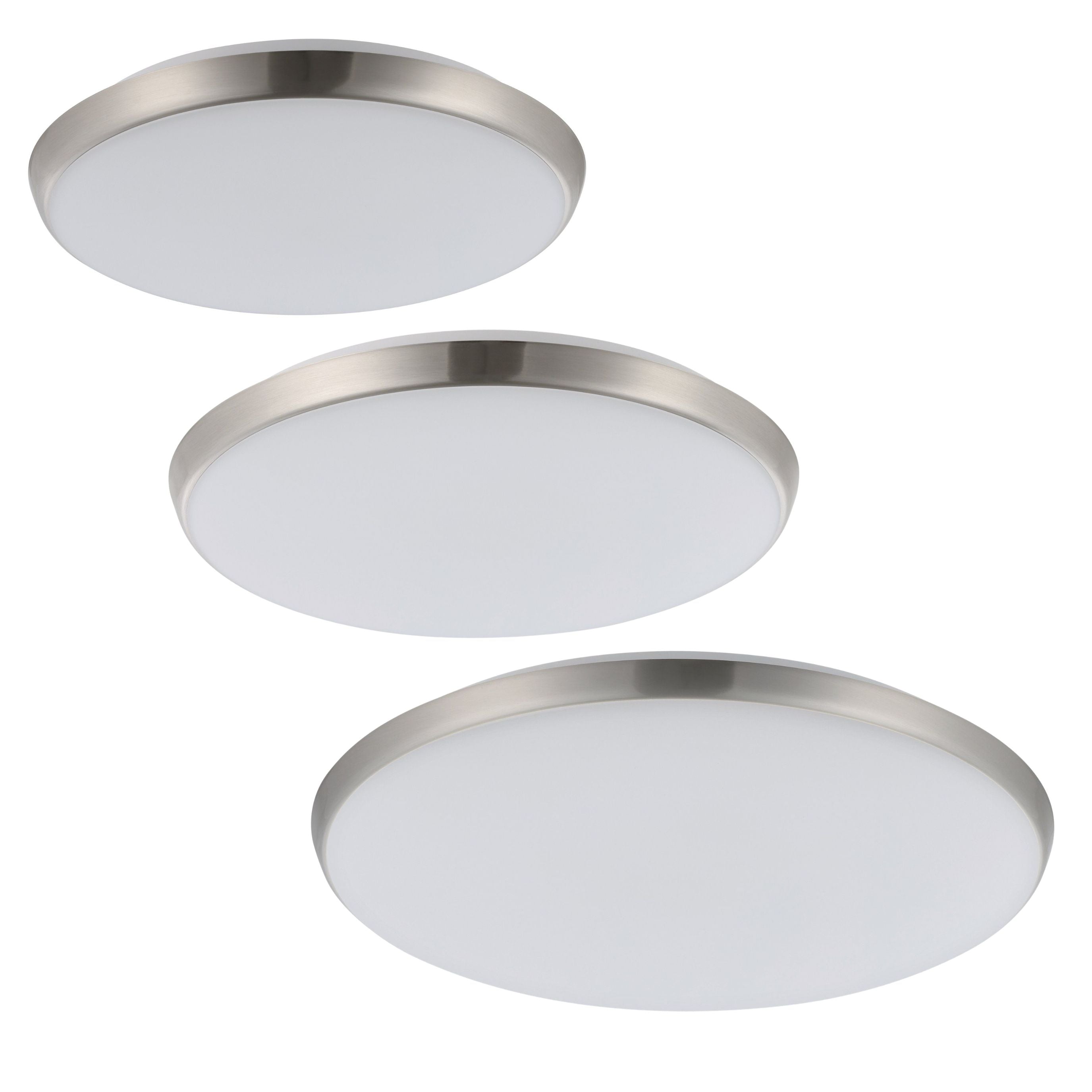 Eglo OLLIE 2 - LED Oyster Ceiling Light - Satin Nickel – Ozlighting