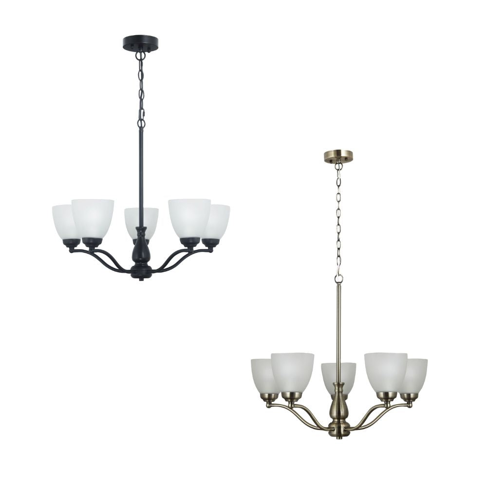 Oriel ROCHESTER - 5 Light Glass Pendant – Ozlighting