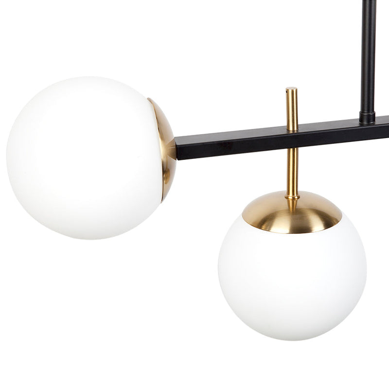 Cafe Lighting MADDOX - 5 Light Linear Bar Cluster Opal Glass Ball ...