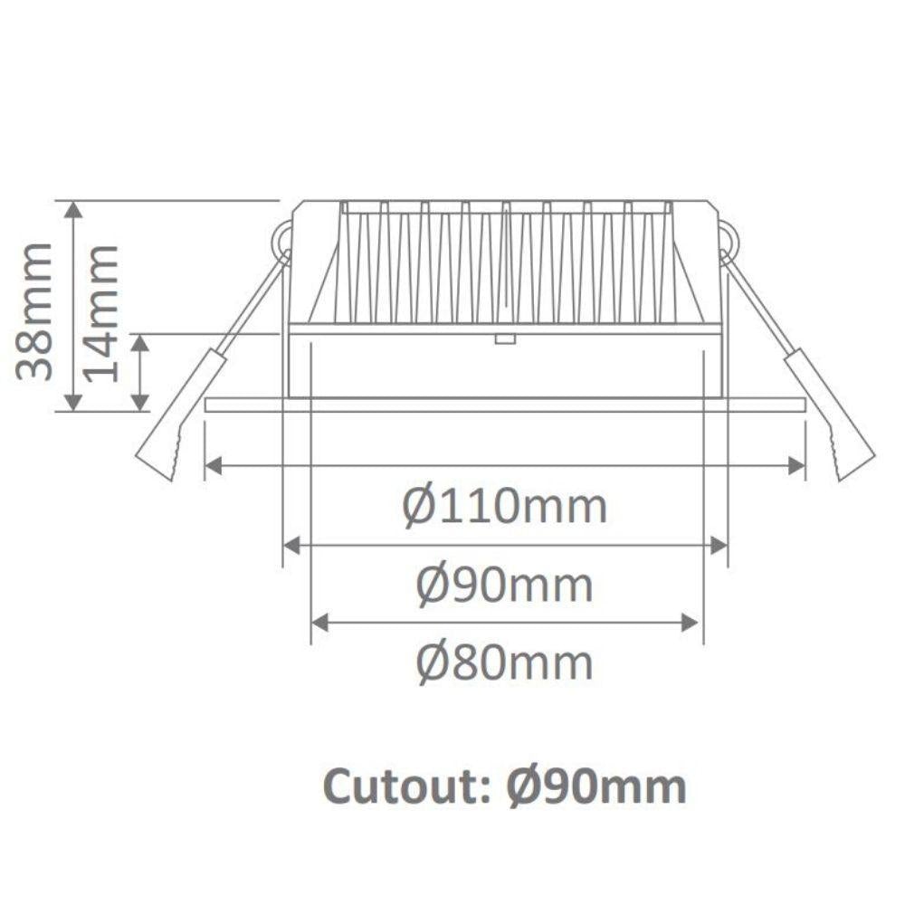 Domus DECO-13 - 13W LED Tri-Colour Dimmable Deep Face Downlight ...