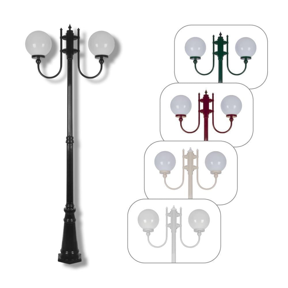 Domus GT-620 Lisbon - Twin 25cm Sphere Curved Arms Tall Post – Ozlighting
