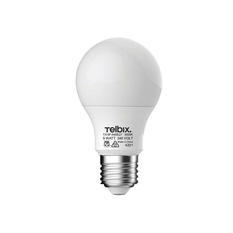 Telbix GLOBE-A60 - 5W LED GLS A60 Shape Frosted PC Globe - E27-TB-G ...