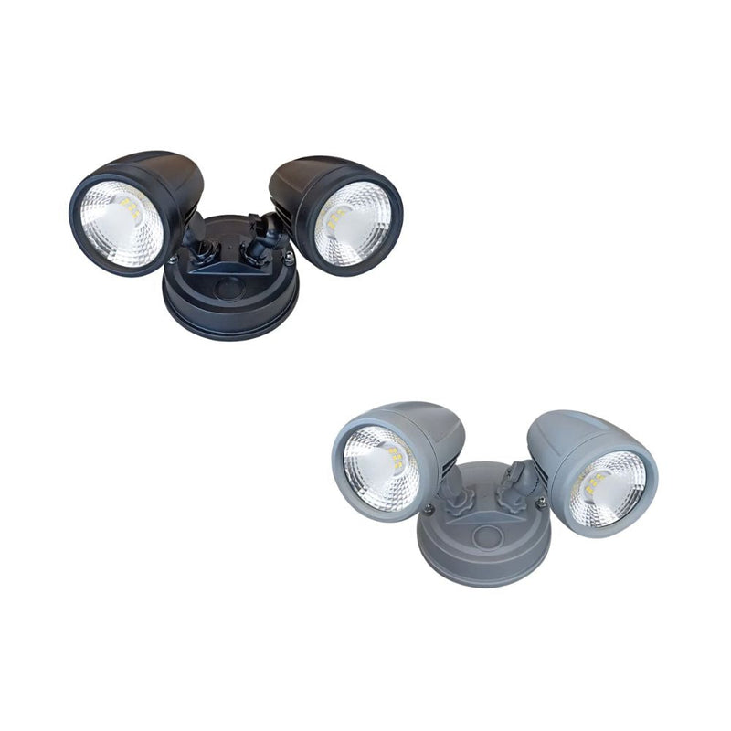 Telbix ILLUME - 20W LED Twin Head Exterior Spotlight IP44 - – Ozlighting